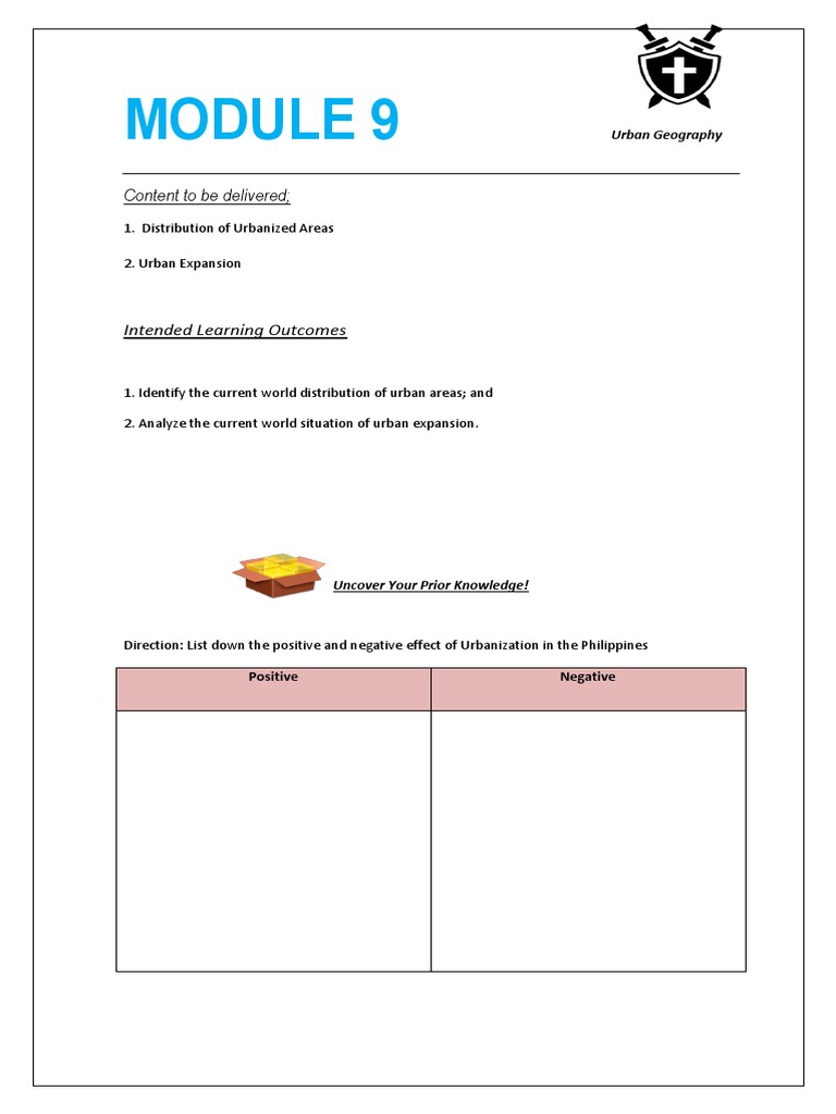 MODULE 9 Urban Geography | PDF | Slum | Urban Sprawl