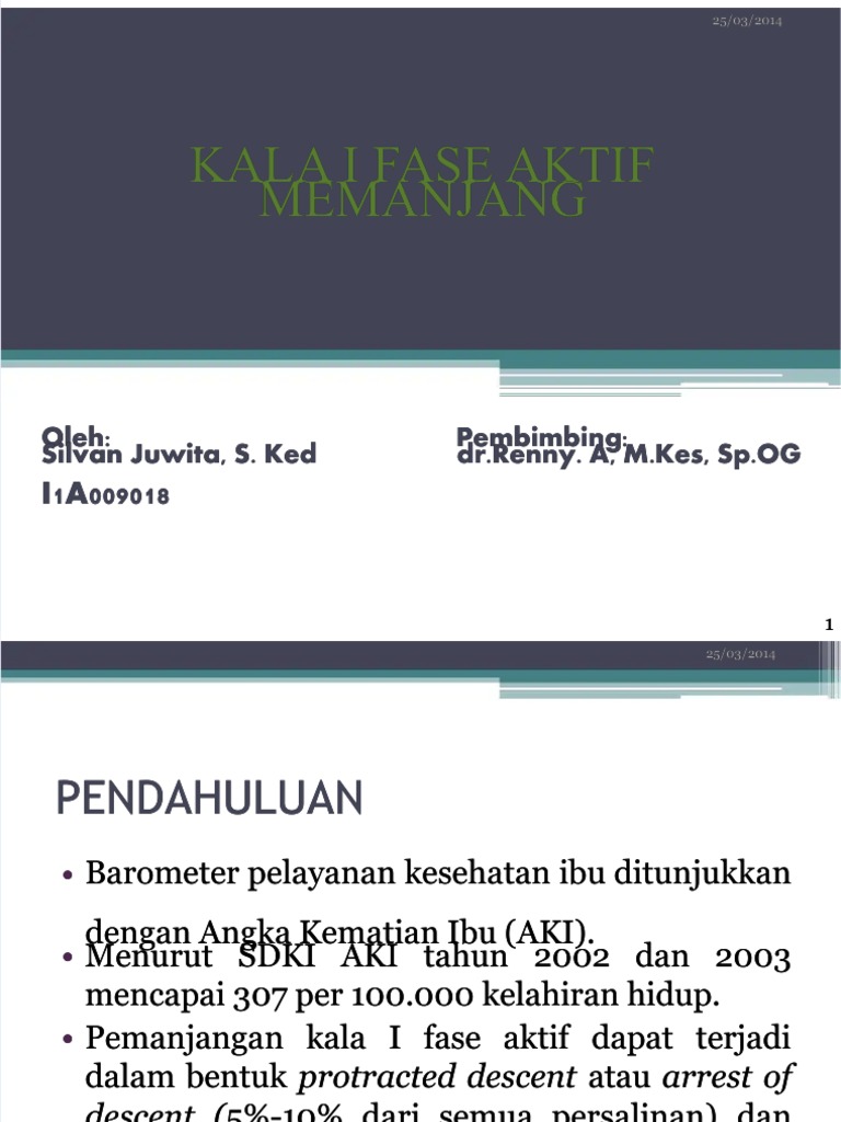 Pemanjangan Kala I Fase Aktif Persalinan | PDF