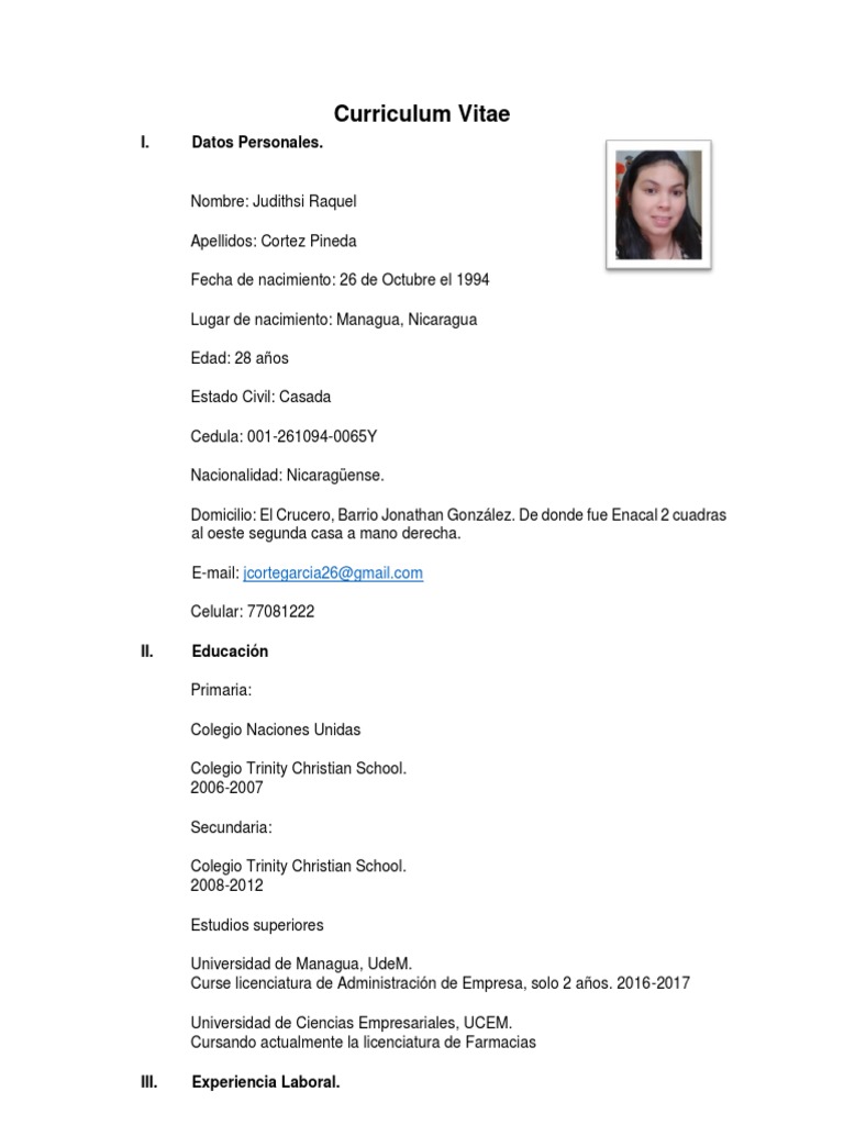 Currículum Ejemplo | PDF