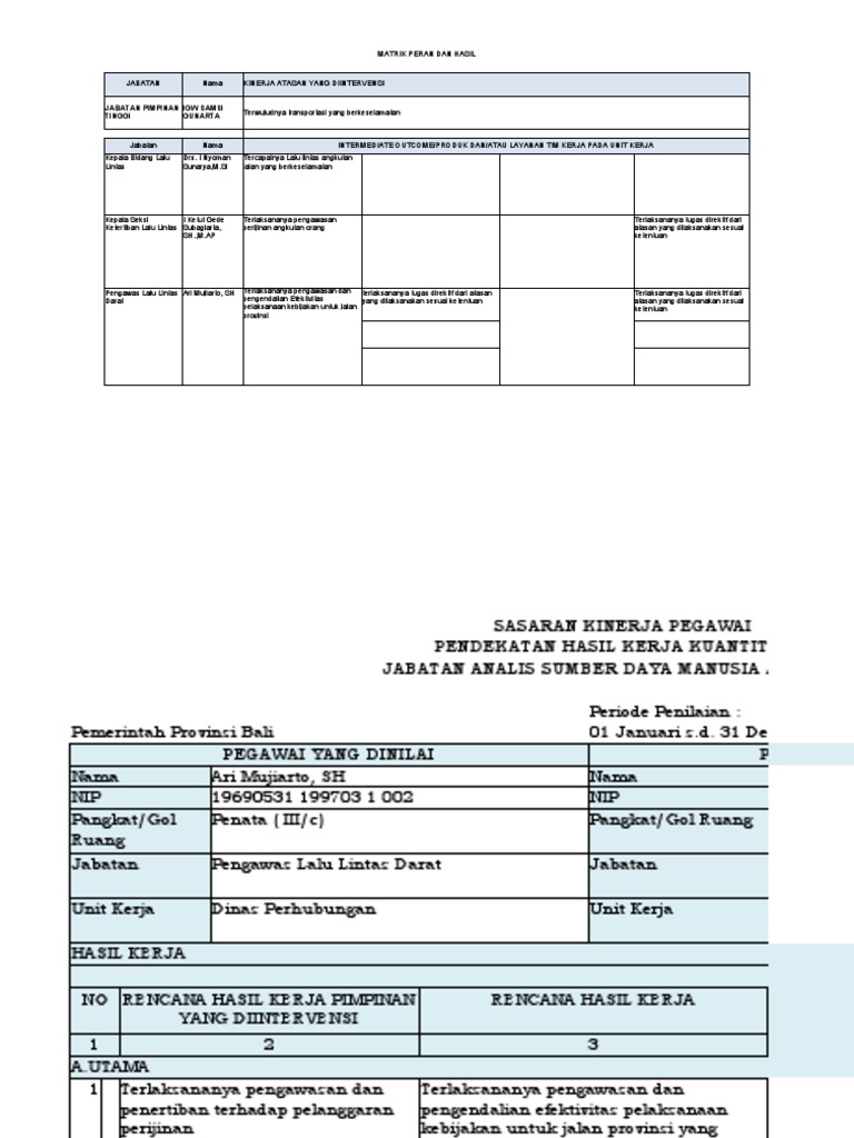 SKP ARI Mujiarto Permenpan 6 | PDF