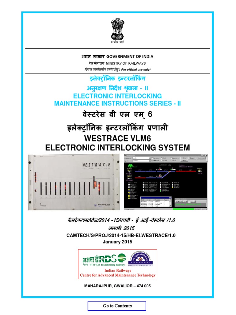 Handbook On Electronic Interlocking Maintenance Instruction Series-II WESTRACE VLM6 | PDF