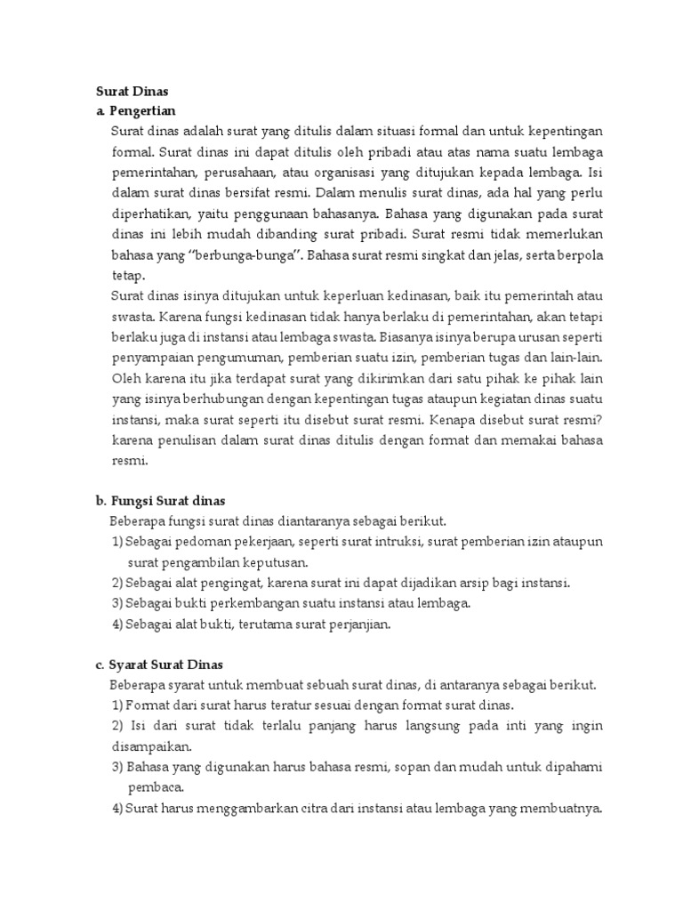 Panduan Menulis Surat Dinas Resmi | PDF