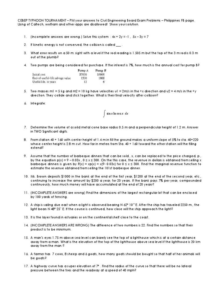 X (Sample) CEBEP Tournament | PDF | Stars | Beam (Structure)