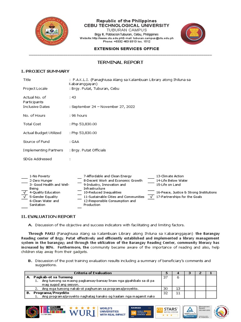 UESO Template Terminal-Report | PDF