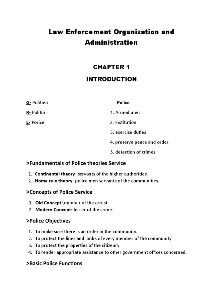 Law Enforcement Organization and Administration | Download Free PDF ...