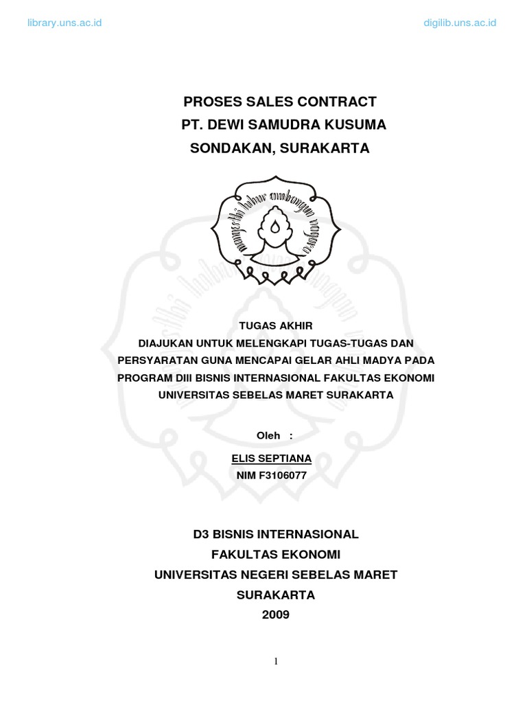 Proses Sales Contract PT Dewi Samudra | PDF