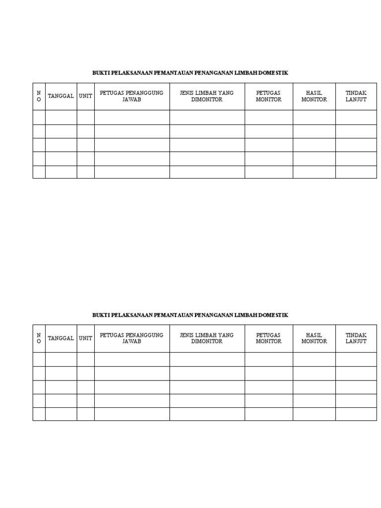 TKK 3 Ep 7.2 Bukti Pelaksanaan Pemantauan Penanganan Limbah Domestik | PDF