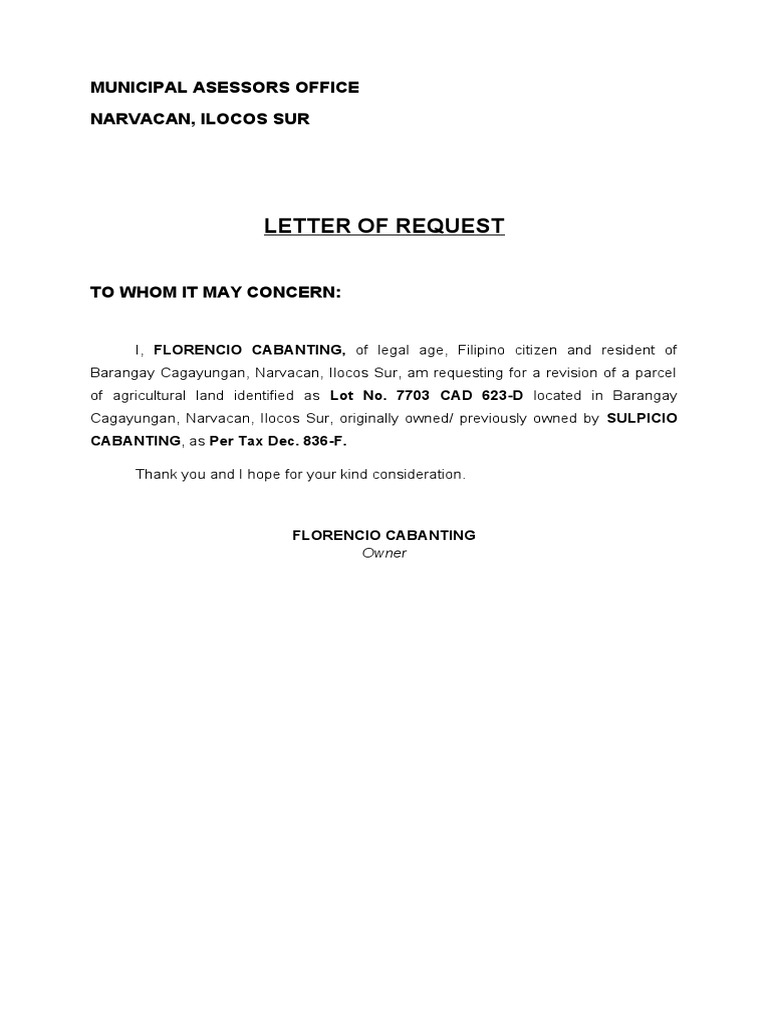 Letter of Request | PDF