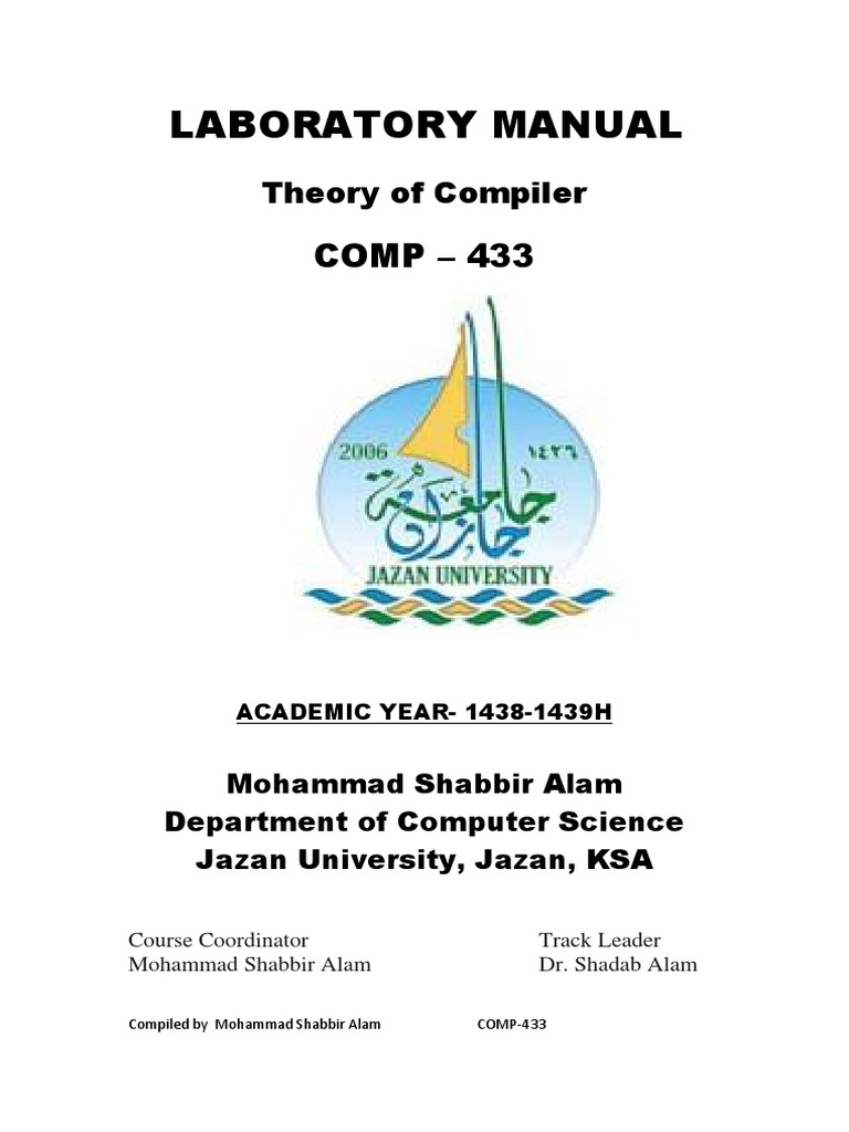 Laboratory Manual: COMP - 433 | Download Free PDF | Compiler | Computer Program