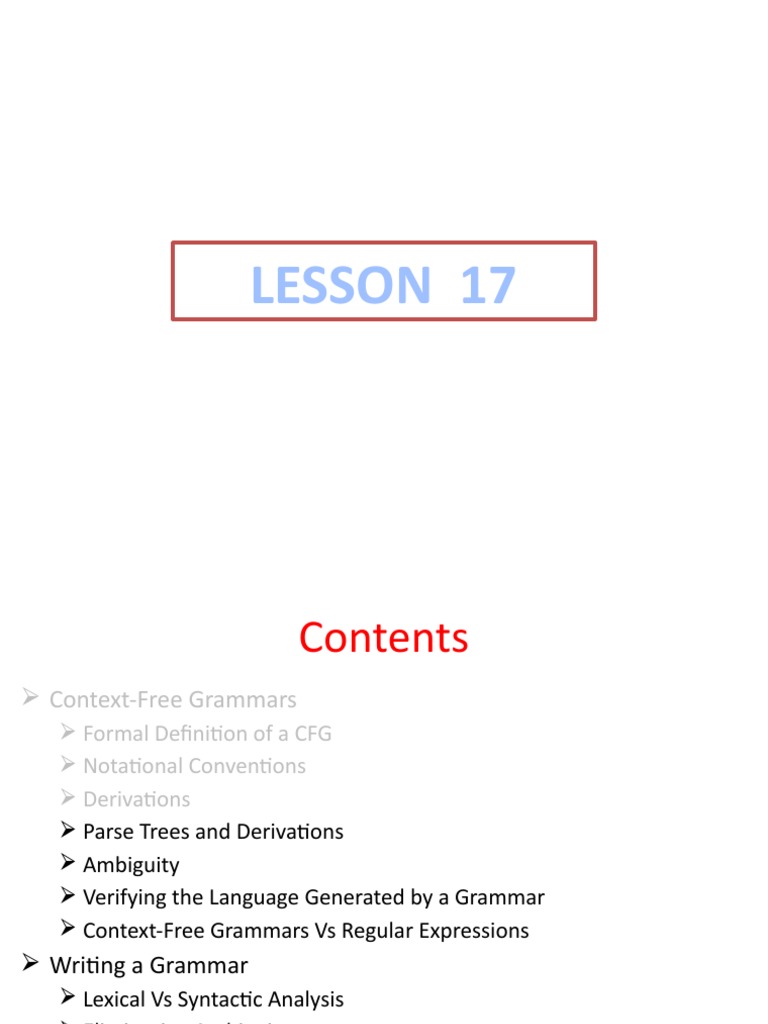Lesson 17 | PDF | Parsing | Computer Programming Lesson 17 | PDF | Parsing | Computer Programming