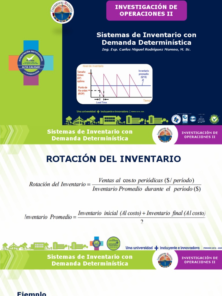 Sistemas de Inventario Con Demanda Determinística | PDF | Inventario ...