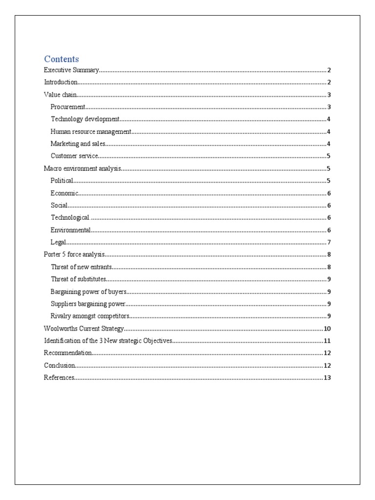 Woolworths Procurement and Strategy Analysis | PDF | Strategic ...