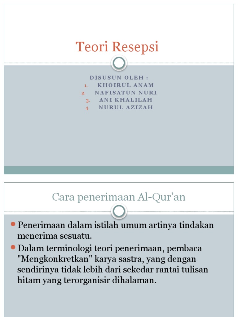 Teori Resepsi | PDF