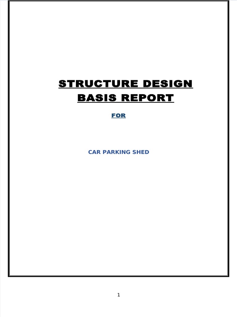 Car Parking Shed Structural Design Report | PDF | Bending | Beam (Structure)