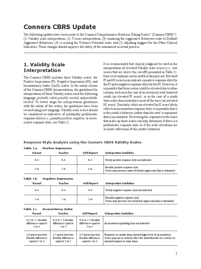 CBRS Supplement | PDF | Standard Score | Diagnostic And Statistical Manual Of Mental Disorders