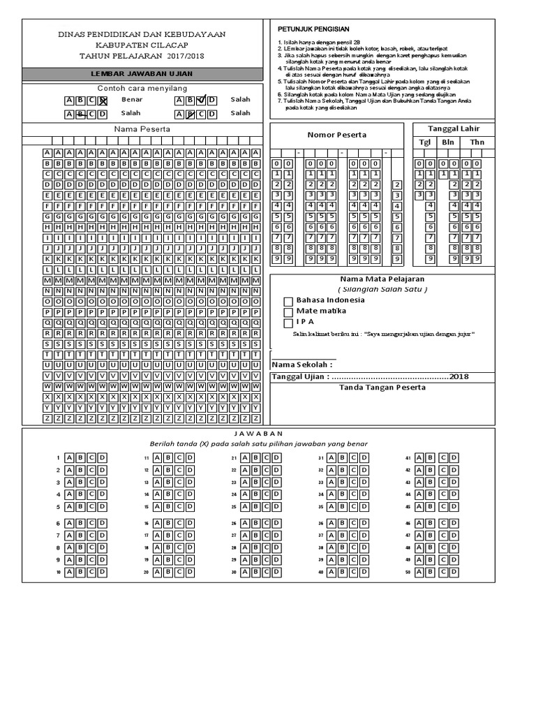 Lembar Jawab Komputer Dan Uraian | PDF
