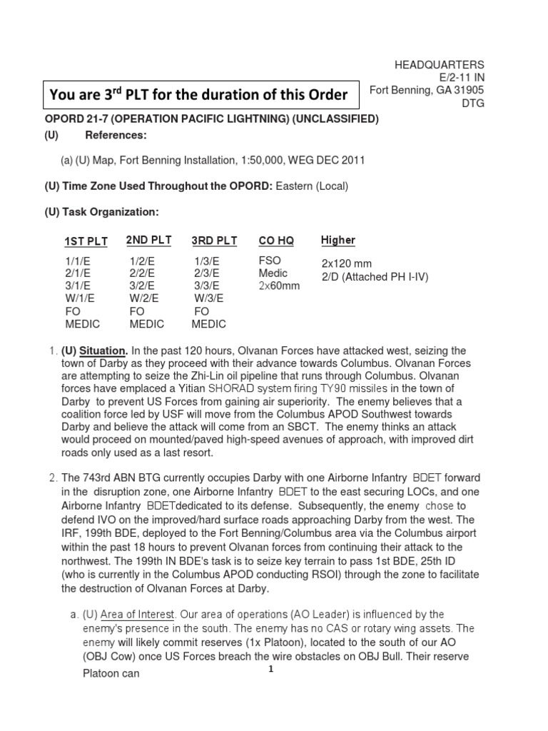 Operation Lightning Overview and Details | PDF | Platoon | Airborne Forces