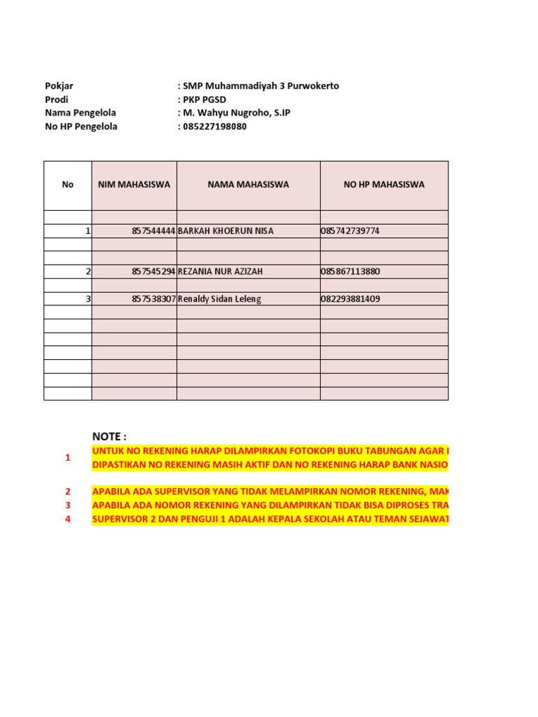 Format SPV 2, Penilai 1 Dan Penilai 2 & Jadwal Praktek Mengajar PKP Masa 2022 | PDF