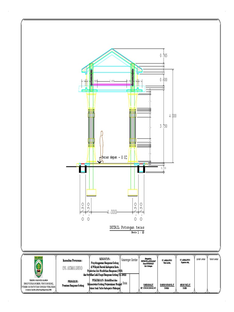 Potongan Atap Teras Kantor | PDF