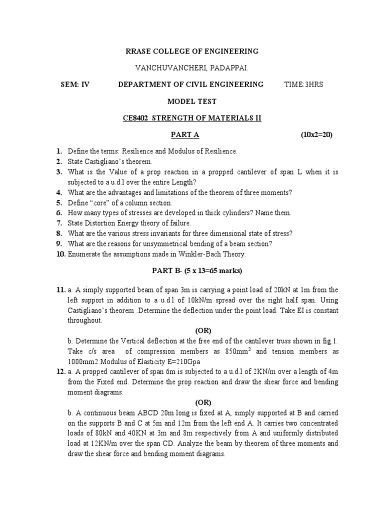 Som Model QP | PDF | Bending | Beam (Structure)