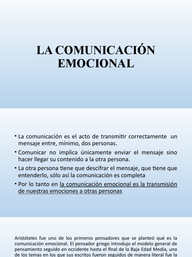 La Comunicación Emocional | PDF | Las emociones | Comunicación
