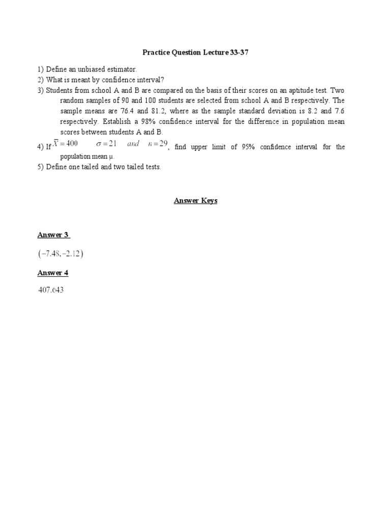 Practice Questions Lecture 33-37 | PDF