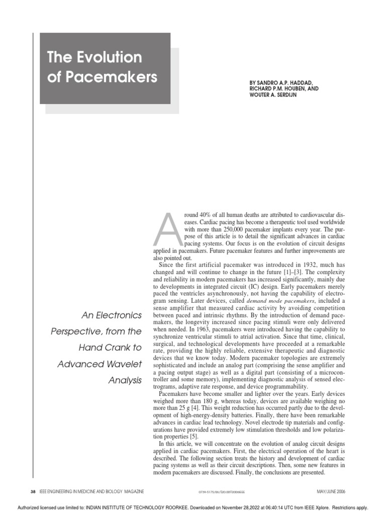 The Evolution of Pacemakers | PDF | Electrocardiography | Artificial ...