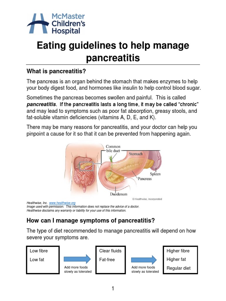 Eating Guidelines To Help Manage Pancreatitis | PDF | Desserts | Fat