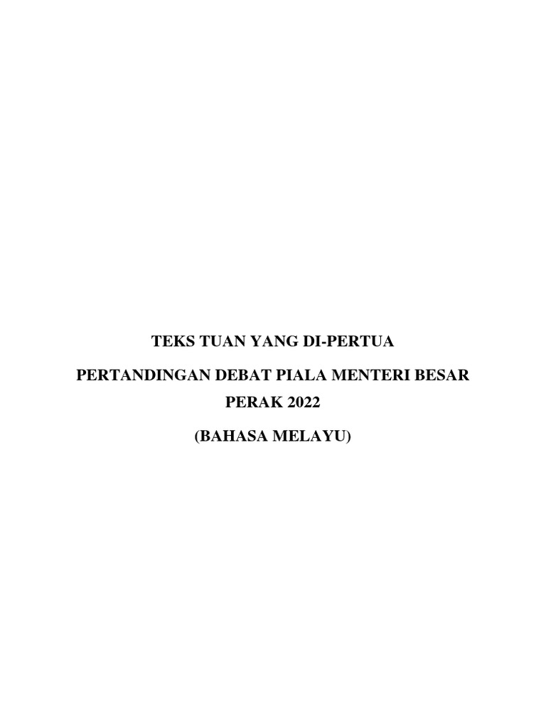 Pertandingan Debat Piala MB Perak 2022 | PDF | Hukum