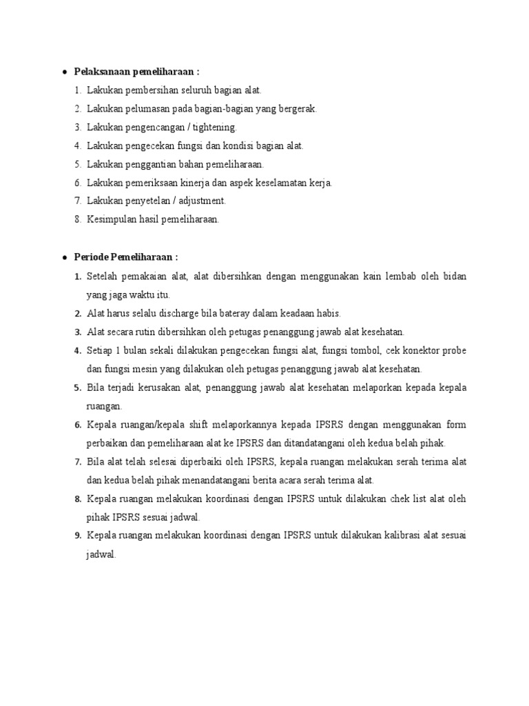 Panduan Pemeliharaan Alat Kesehatan | PDF