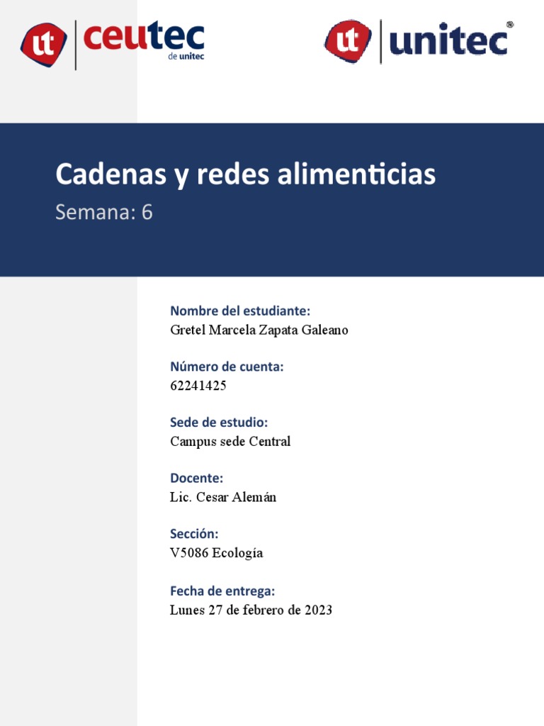 Cadenas y Redes Alimenticias en Ecología | PDF | Red alimentaria ...