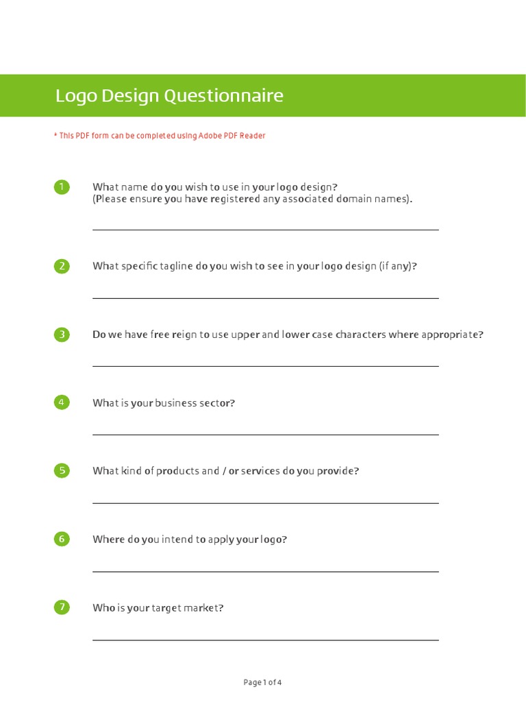 Fillable Logo Design Questionnaire-1 | PDF