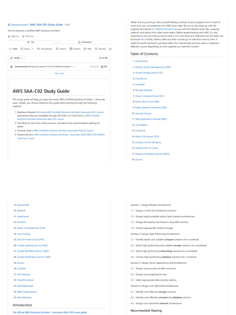 AWS SAA C02 Study Guide | PDF | Cache (Computing) | Amazon Web Services