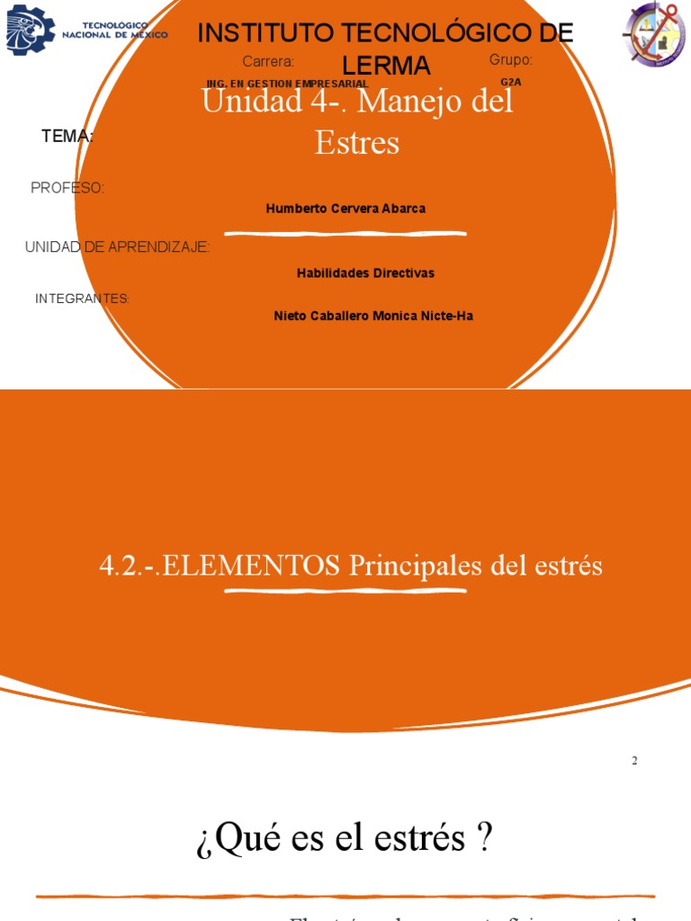 2-.Elementos Principales Del Estrés | PDF | Estrés (biología) | Causas ...