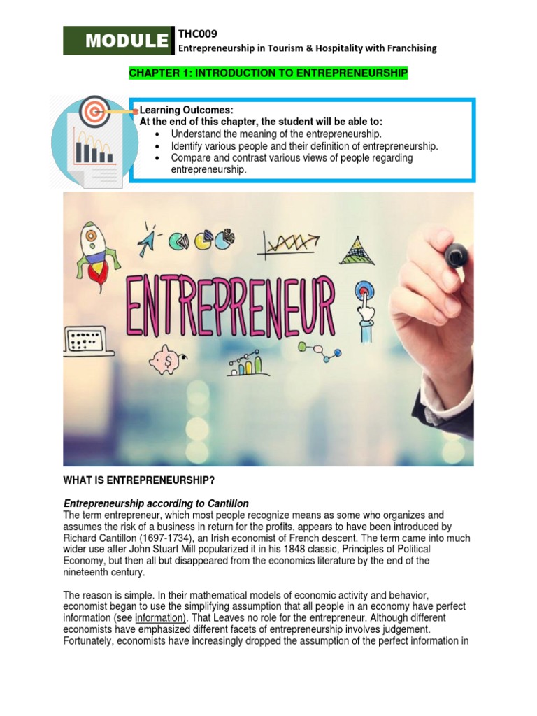 Chapter 1 Introduction To Entrepreneurship | PDF | Entrepreneurship ...