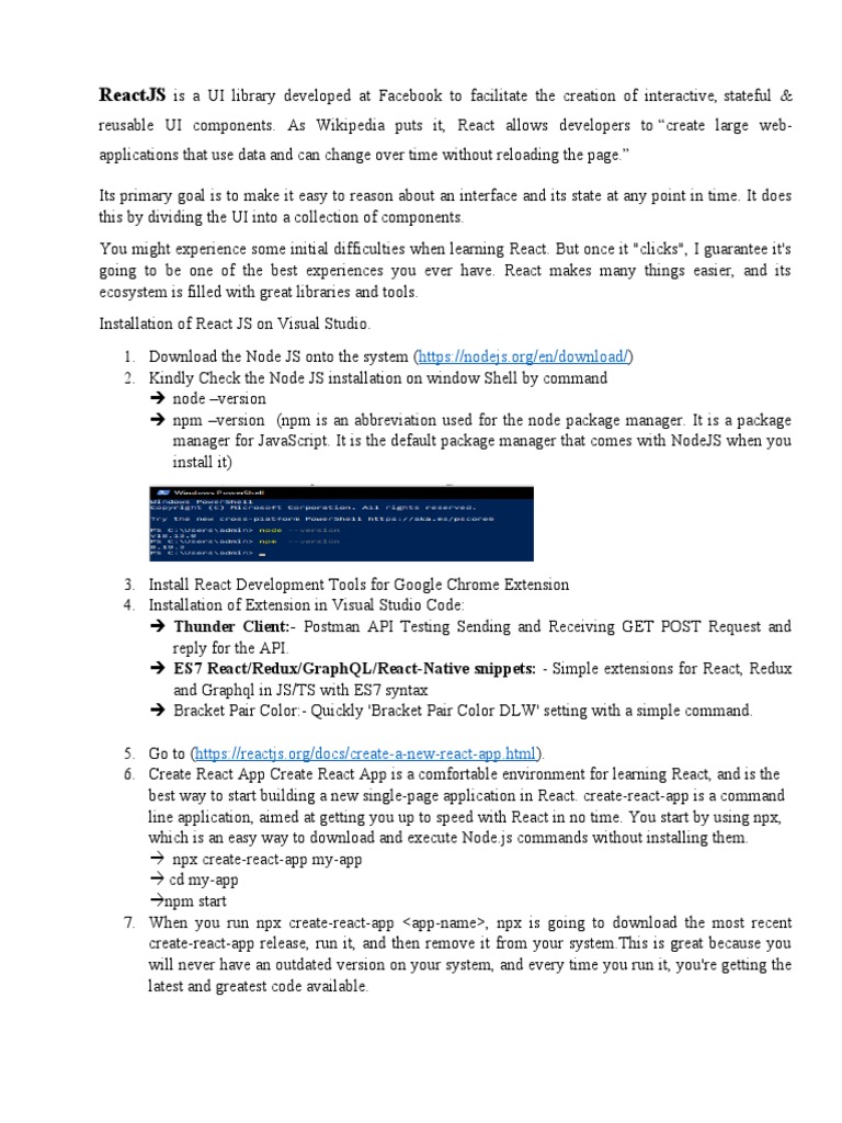 React JS | PDF | World Wide Web | Internet & Web React JS | PDF | World Wide Web | Internet & Web