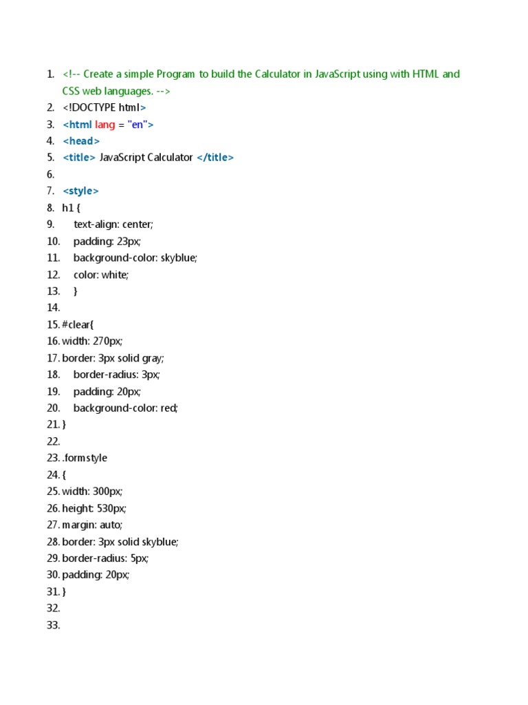 Building A Basic Javascript Calculator Using Html Css And Javascript Events To Create An