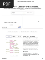 Test Card Credit | PDF | Debit Card | Visa Inc.