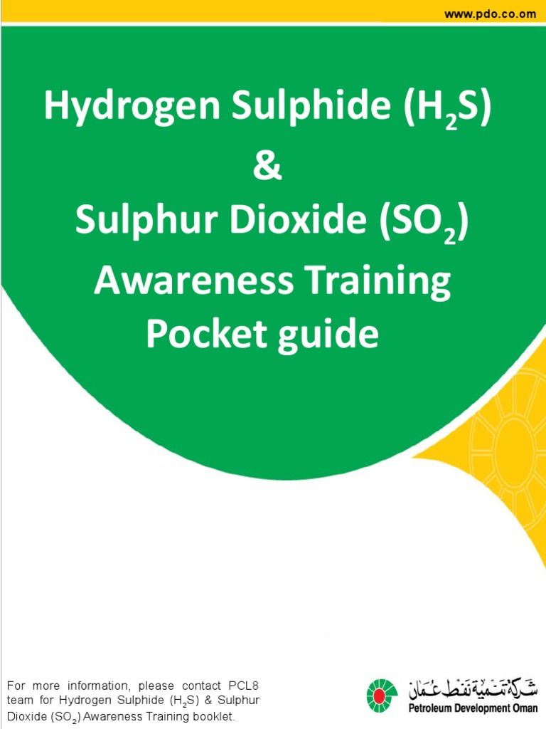 H2S & SO2 Awareness Training - Pocket Guide | PDF | Sulfur Dioxide | Chemistry