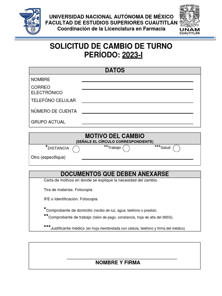 Formato - Cambio de Turno-2023 | PDF