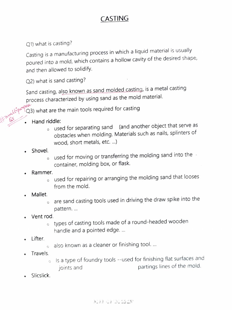 Workshop - Casting Viva Material | PDF | Casting (Metalworking) | Casting