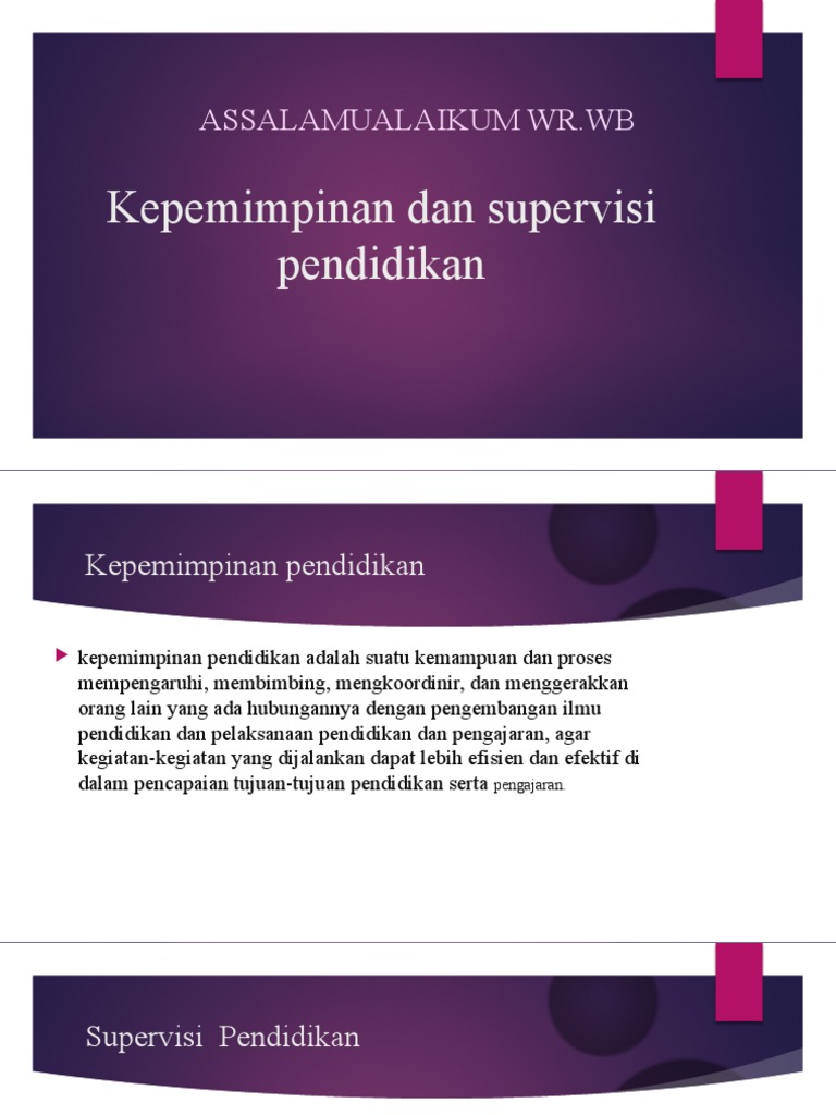 Kepemimpinan & Supervisi Pendidikan | PDF | Karier & Perkembangan