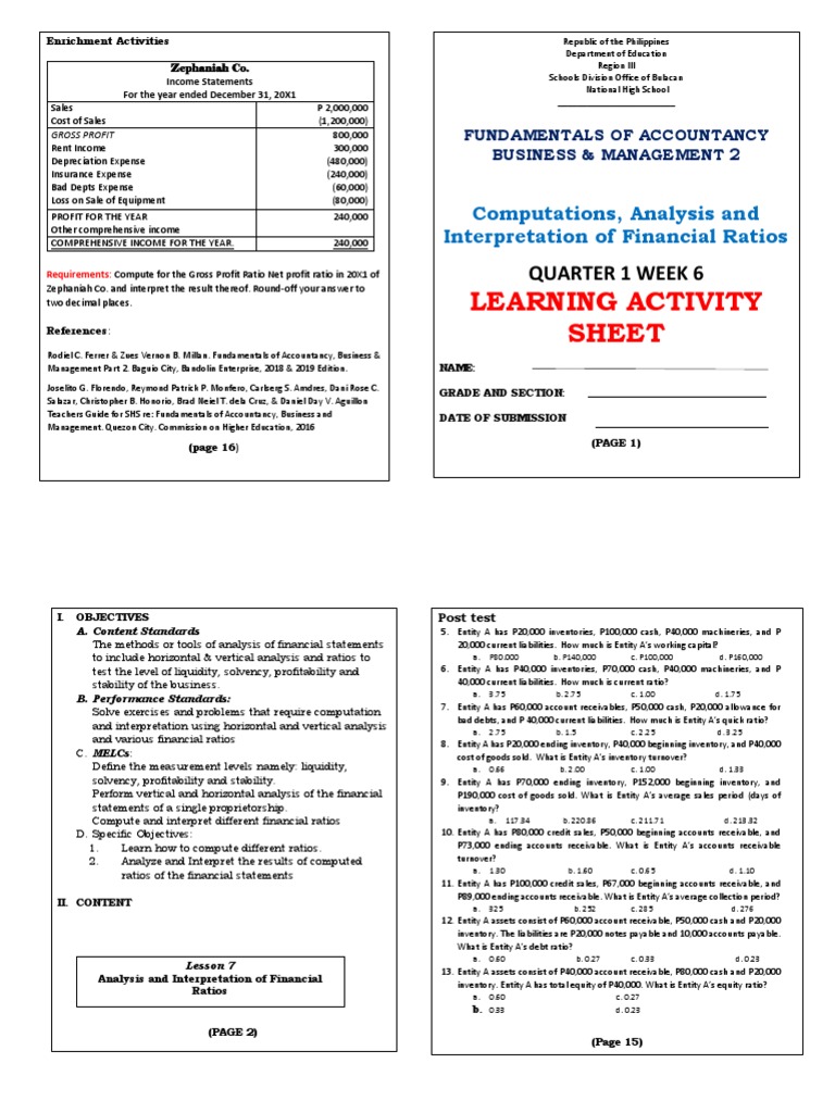 FABM2 LAS 6 Computations Analysis and Interpretation of Financial ...