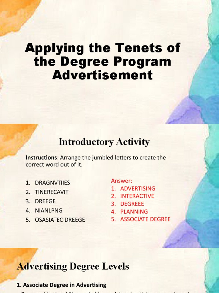Overview of Advertising Degree Programs | PDF | Advertising | Mass Media