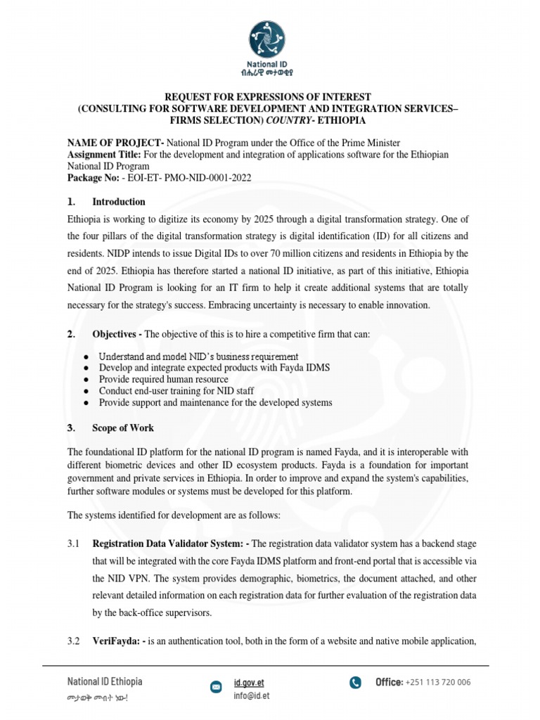 j27 Request For Expressions of Interest Pmo Nidp 3 | PDF ...