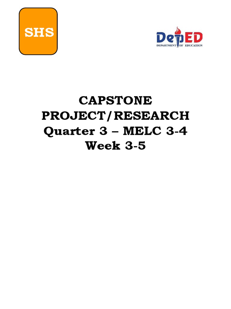 SHS Capstone Q3 MELC 3-4 Week 3-5-1 | PDF | Citation | Learning