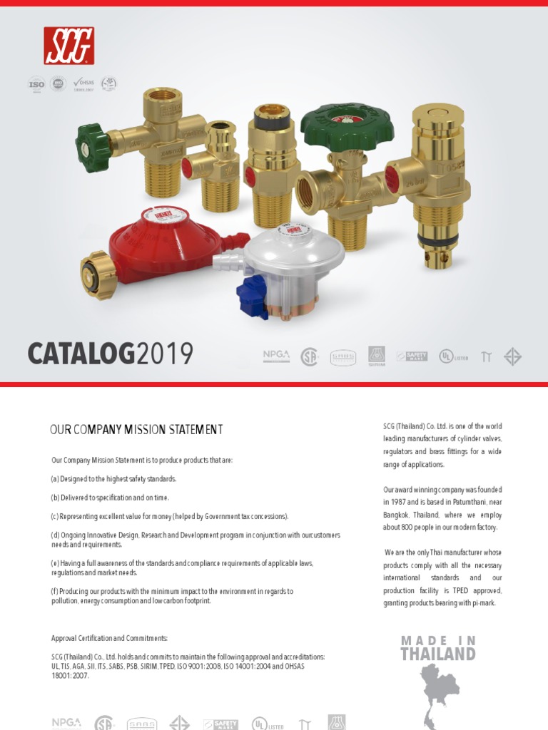 SCG Thailand: Valves & Regulators Catalog | PDF | Liquefied Petroleum ...