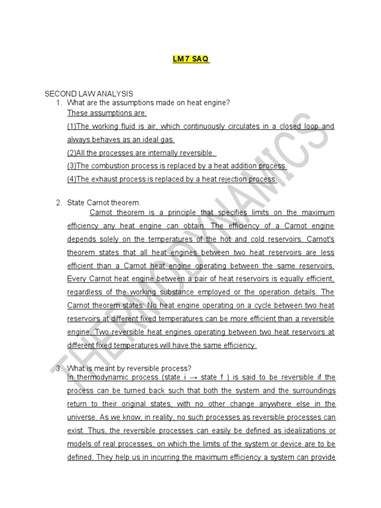 Thermodynamics Module 7 (SAQ 7.1-7.3) | PDF | Entropy | Heat