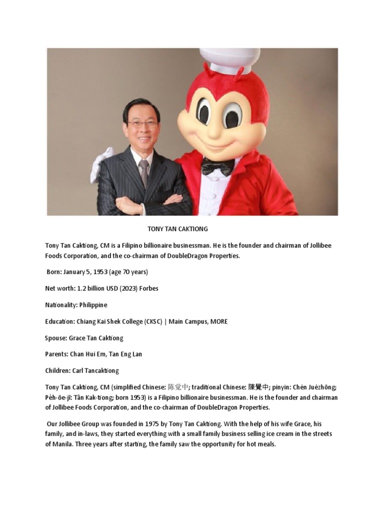 Tony Tan Caktiong | PDF