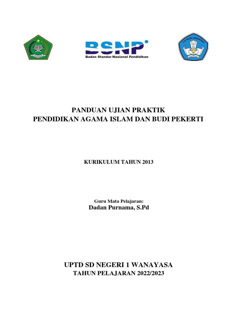 Panduan Ujian Praktik PAI SD 2023 | PDF